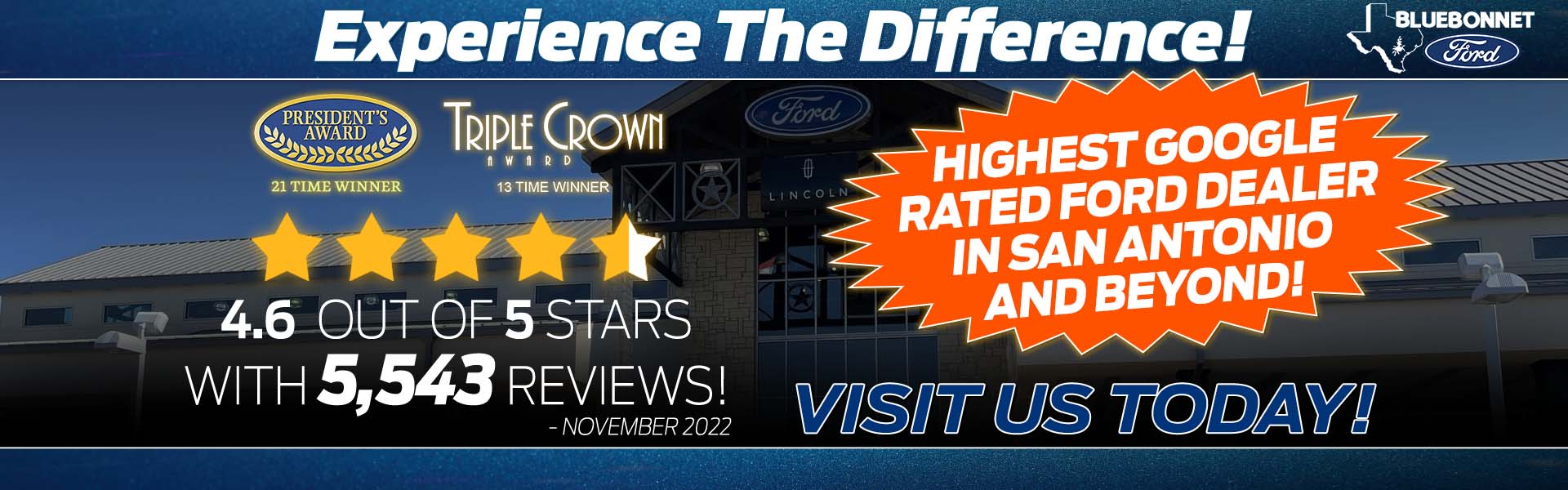 Bluebonnet Ford Car Dealership Located in New Braunfels, Texas